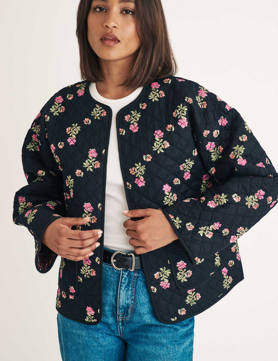 Floral Reversible Quilted Jacket